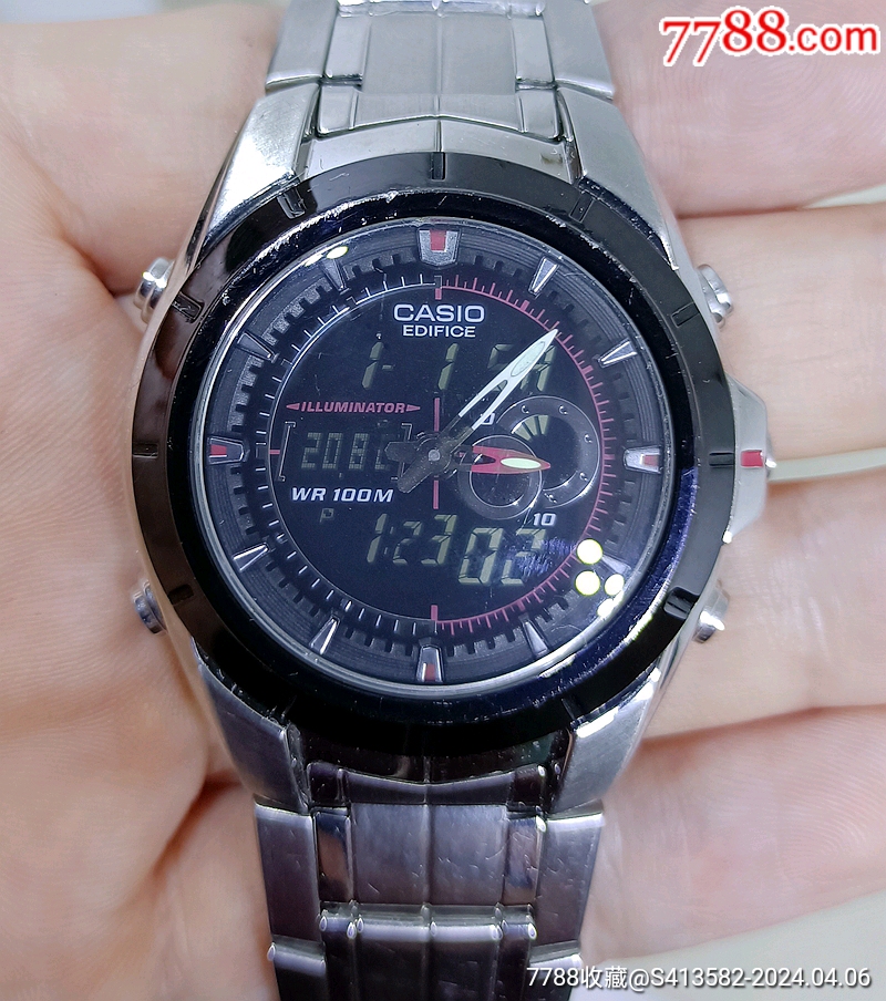 原装正品CASIO卡西欧EFA-119双显多功能石英手表，有温度计功能_手表/腕表_日入千金阁【7788收藏__收藏热线】