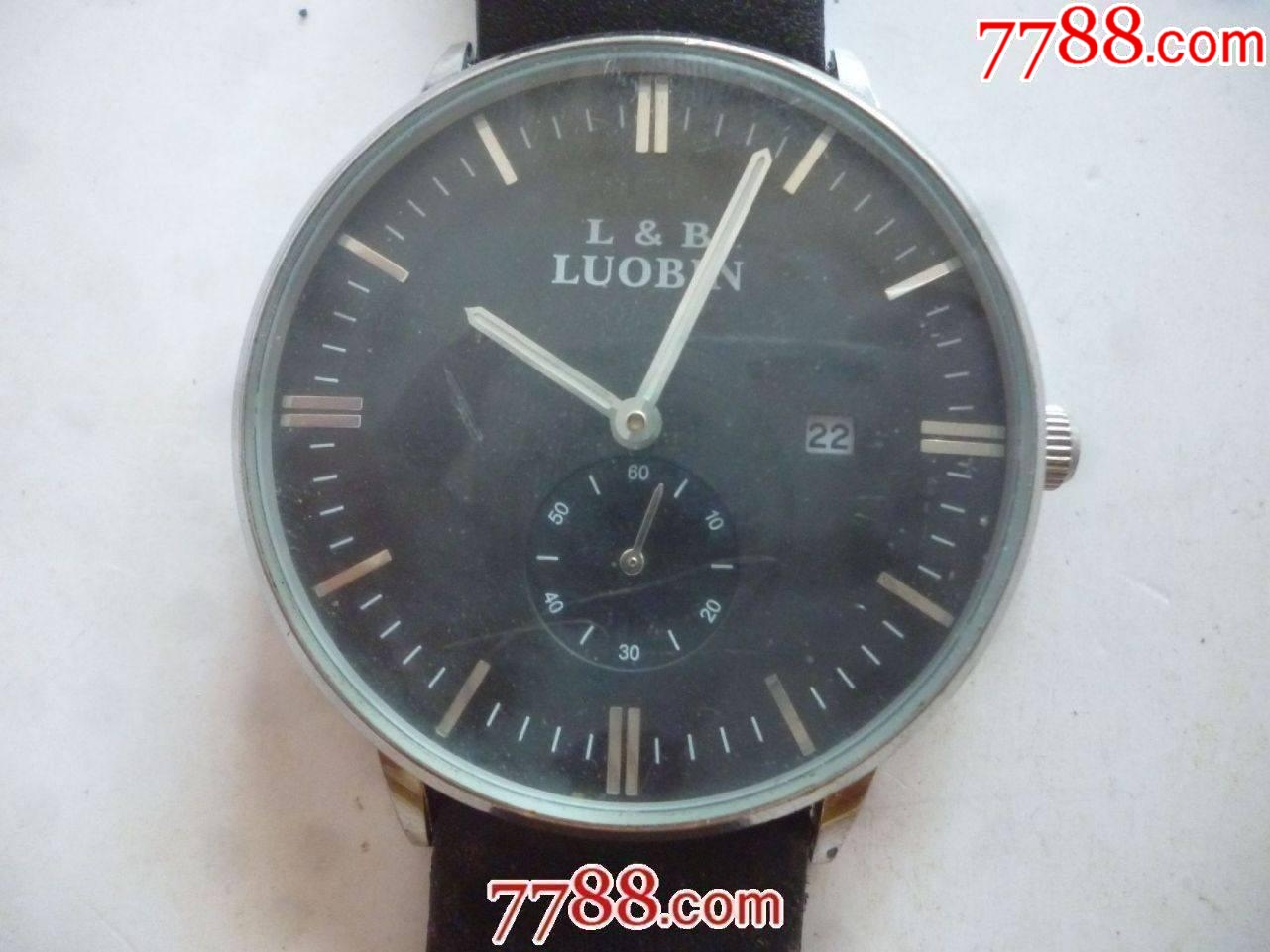 还很新的漂亮美品\黑烤漆盘\【L.&.B.LUOBIN】两针半男士石英腕表一块！-价格:48元-se100325037-手表/腕表-零售 ...