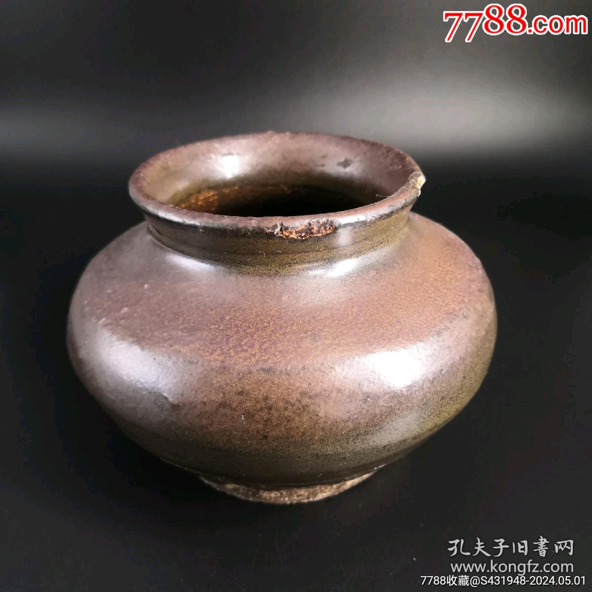 老陶瓷罐（高8.5cm，口经7.5cm）_灰陶_收藏知识_收藏价值_7788幻灯片收藏
