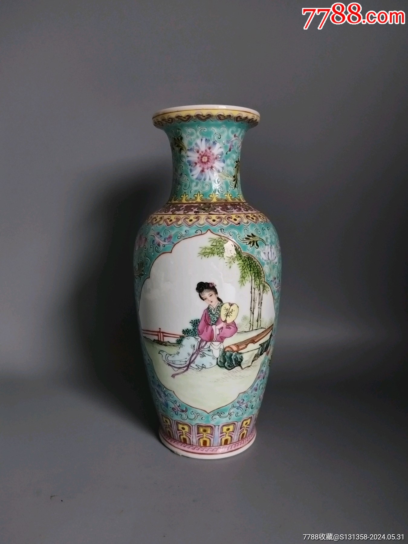 五六七粉彩开窗人物尺瓶-价格:888元-se100909800-彩绘瓷/彩瓷-零售-7788收藏__收藏热线