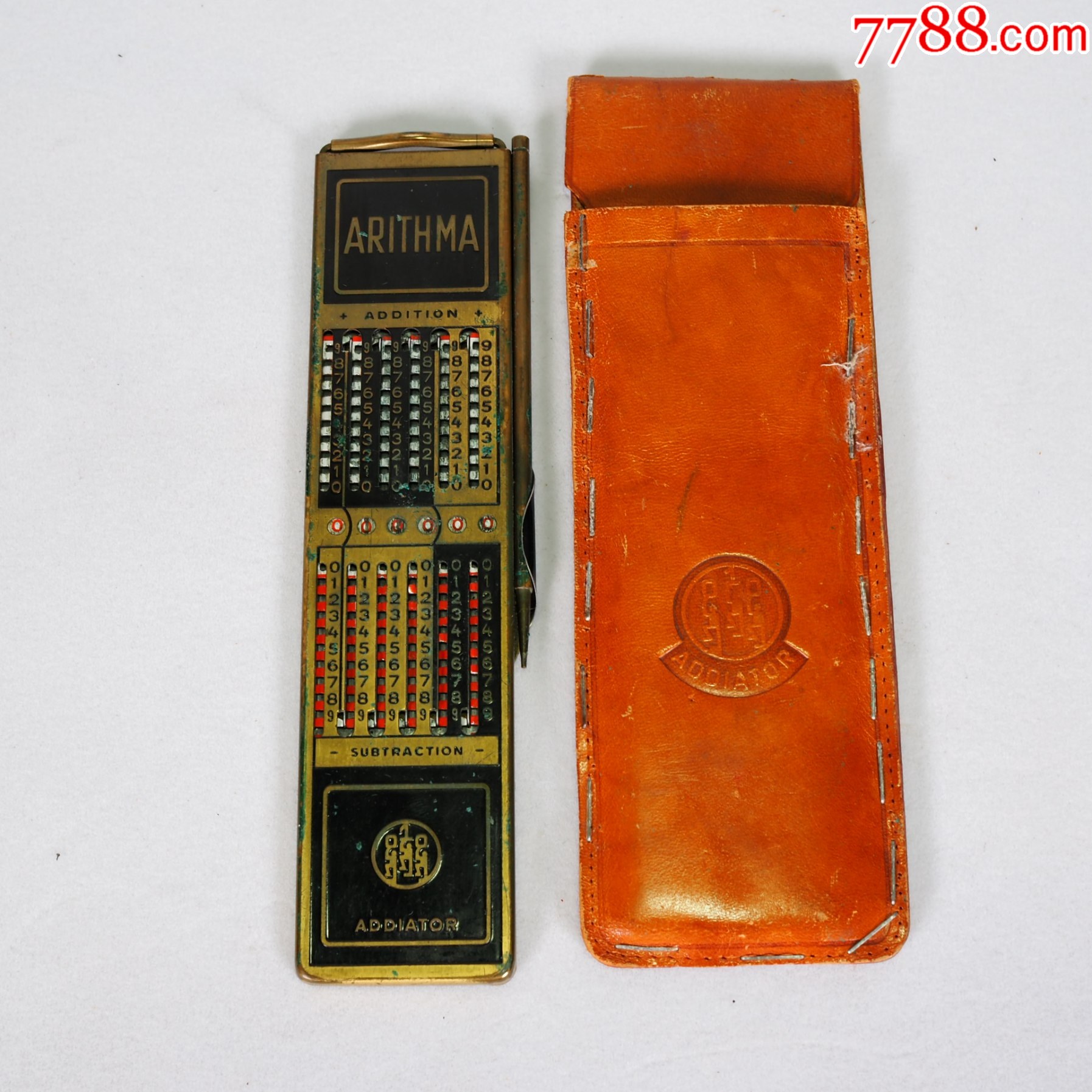 西洋算盘古董德国ARITHMA加法机微型便携拨算器计算尺1950年西德-价格:829元-se101229203-计算器-零售-7788收藏__收藏热线
