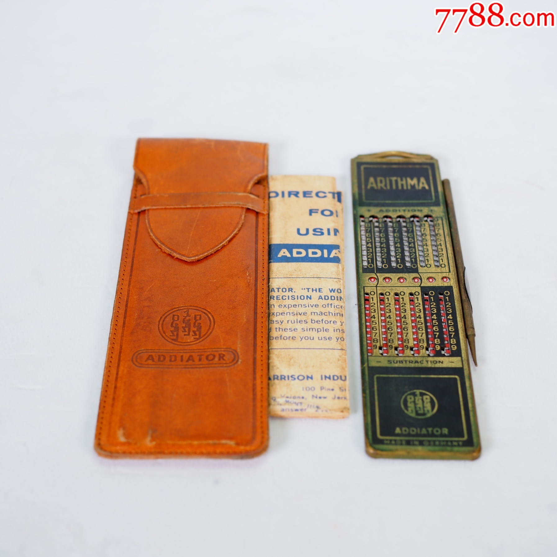 西洋算盘古董德国ARITHMA加法机微型便携拨算器计算尺计算器机械-价格:699元-se101813175-计算器-零售-7788收藏__收藏热线