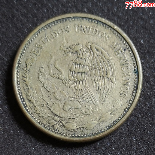 大直径币27mm墨西哥硬币1985钱币100比索鹰蛇国徽墨西哥钱币TM4M_外国钱币_鉴别图片_收藏价格_7788陶器收藏