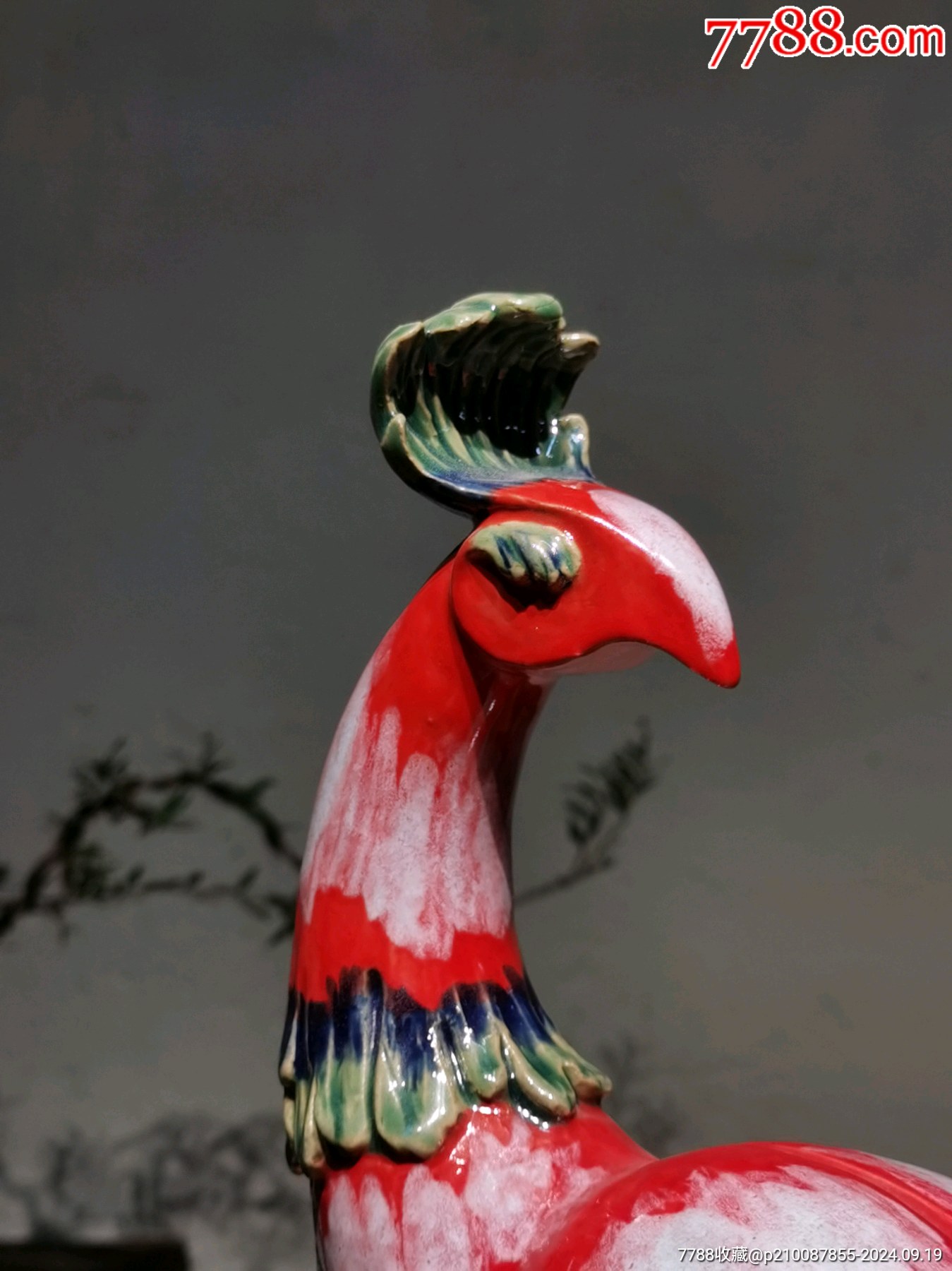 纯手工捏制五彩石湾凤凰摆件客厅茶室装饰_雕塑瓷/瓷雕_图片鉴赏_收藏价值_7788青瓷收藏