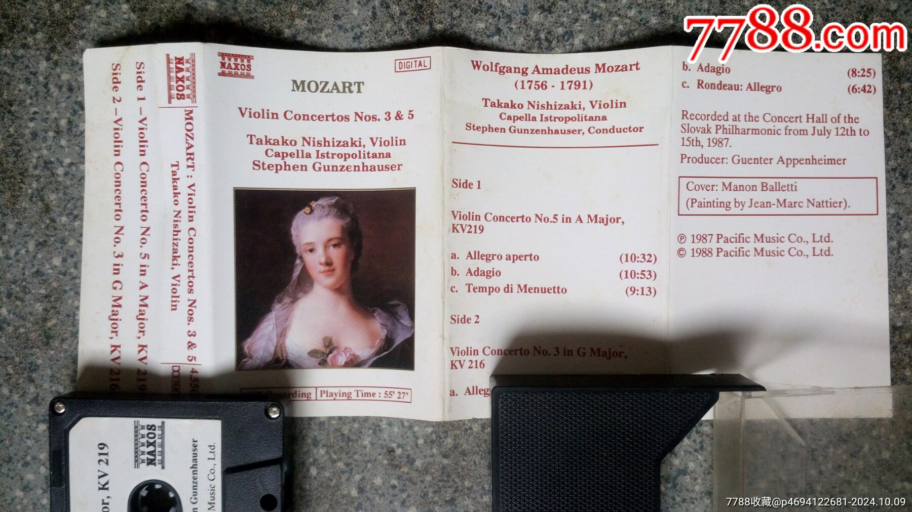 MOZART-VIOLINCONCERTOSNOS(NAXOS)4.550063-价格:25元-se103100991-磁带/卡带-零售 ...