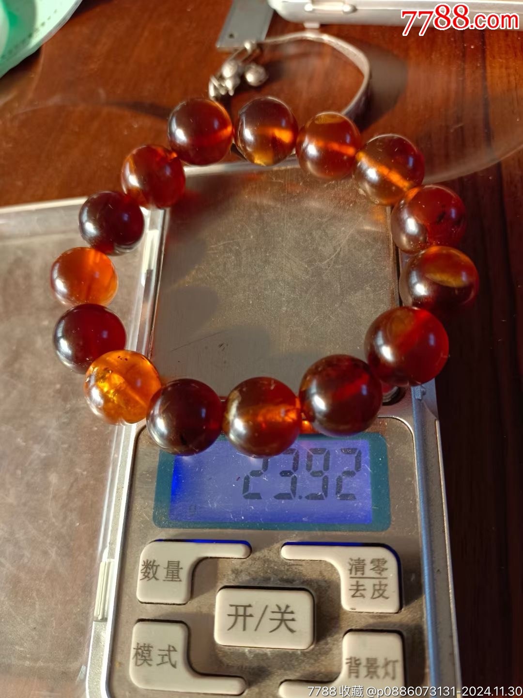 老琥珀手串-价格:340元-se104038197-玛瑙/宝石手串-零售-7788收藏__收藏热线