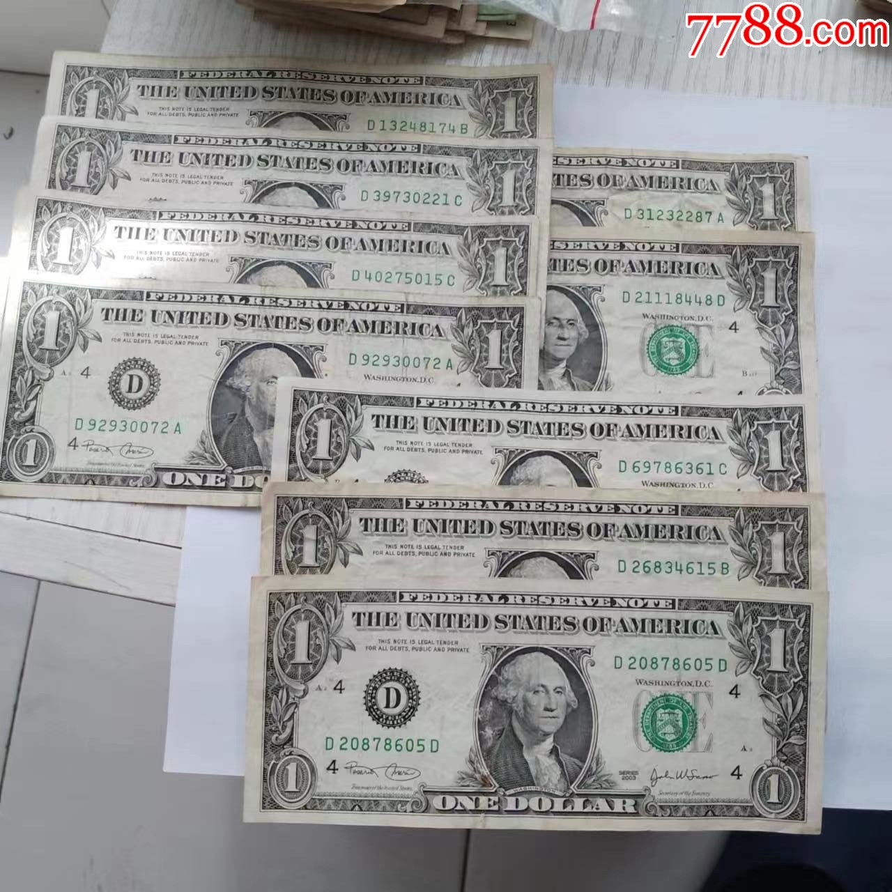 美国2003年1美元纸币D4克利夫兰版.以品论价-外国钱币-7788商城__七七八八商品交易平台(7788.com)