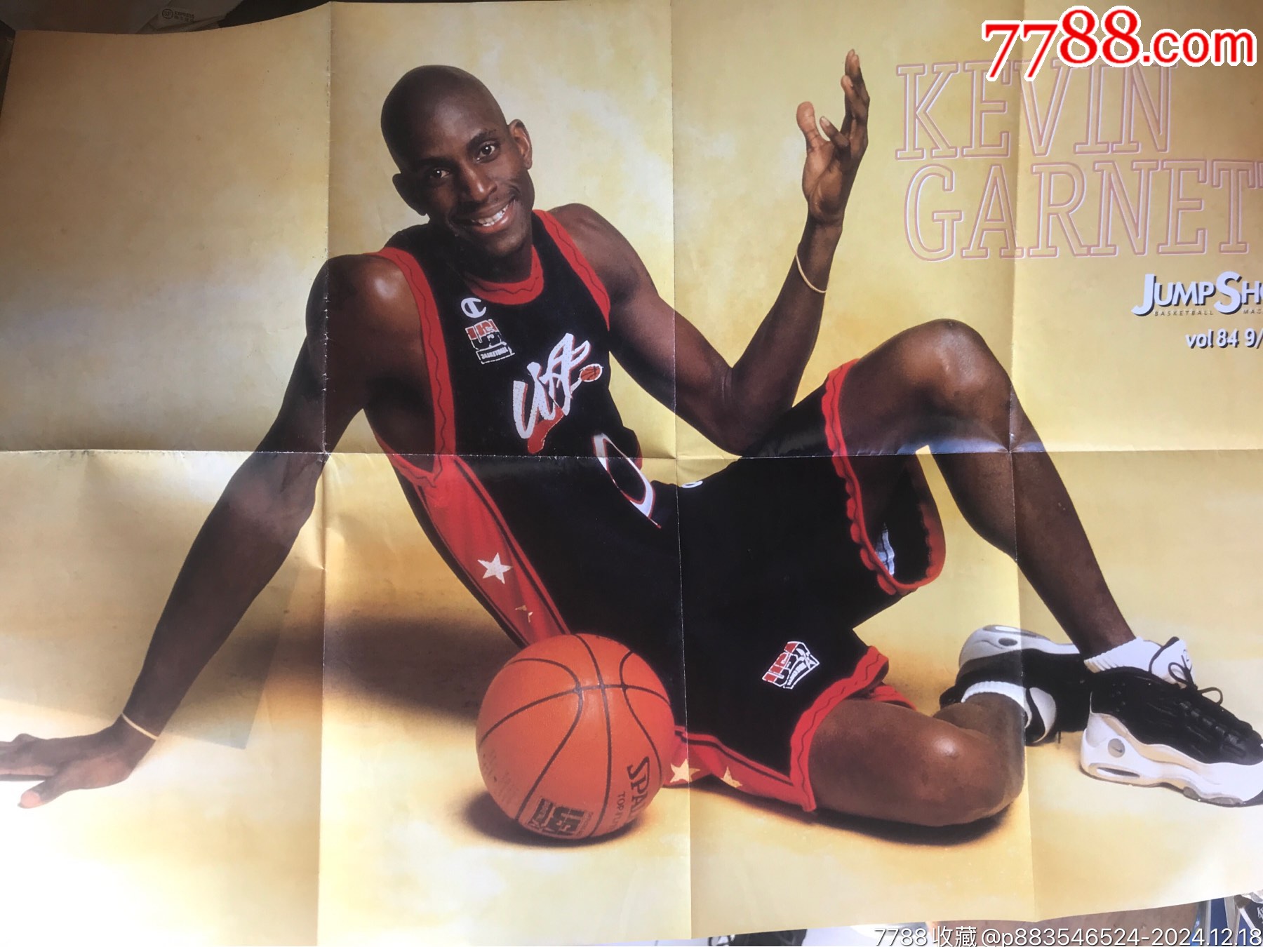 NBA球星大海报狼王加内特_年画/宣传画_品种图片_收藏价格_7788核雕收藏