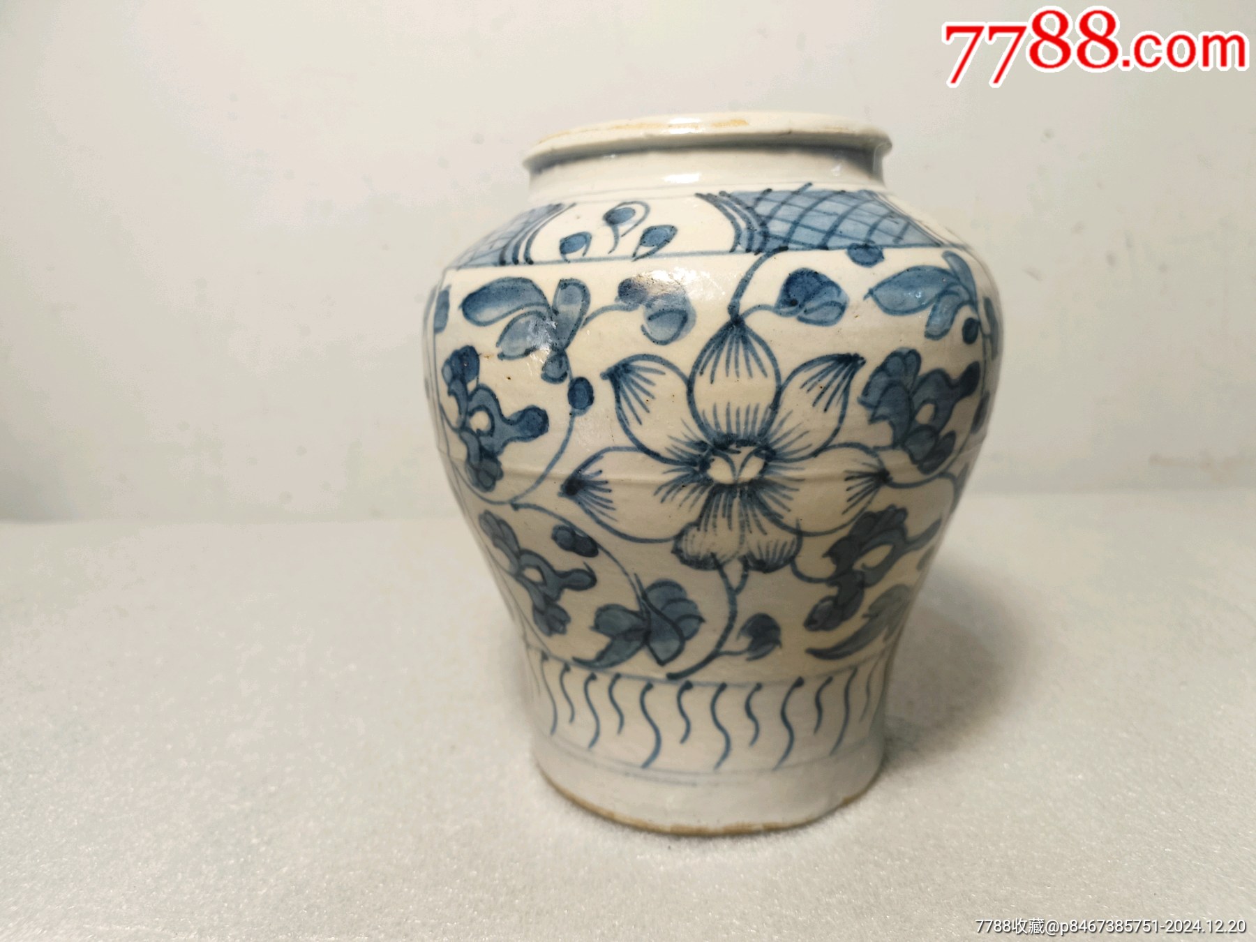 明末清初青花罐Q112_青花瓷_图片价值_收藏交易_7788小人书