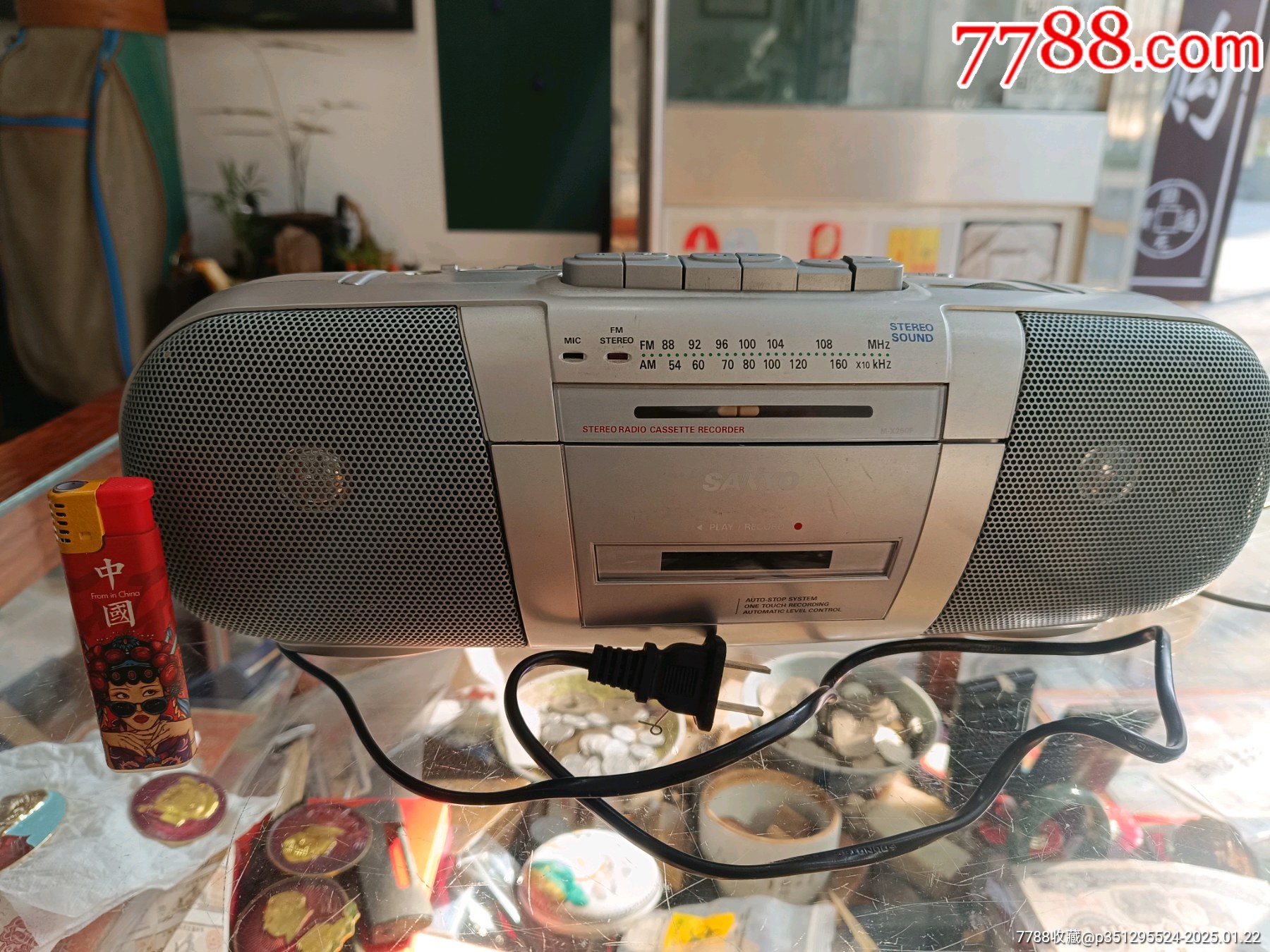 三洋M-X250F手提卡式立体声收录机，收音机完好，磁带按键按不下去，成色较好-价格:30元-se104891240-三用机/两用机-零售 ...