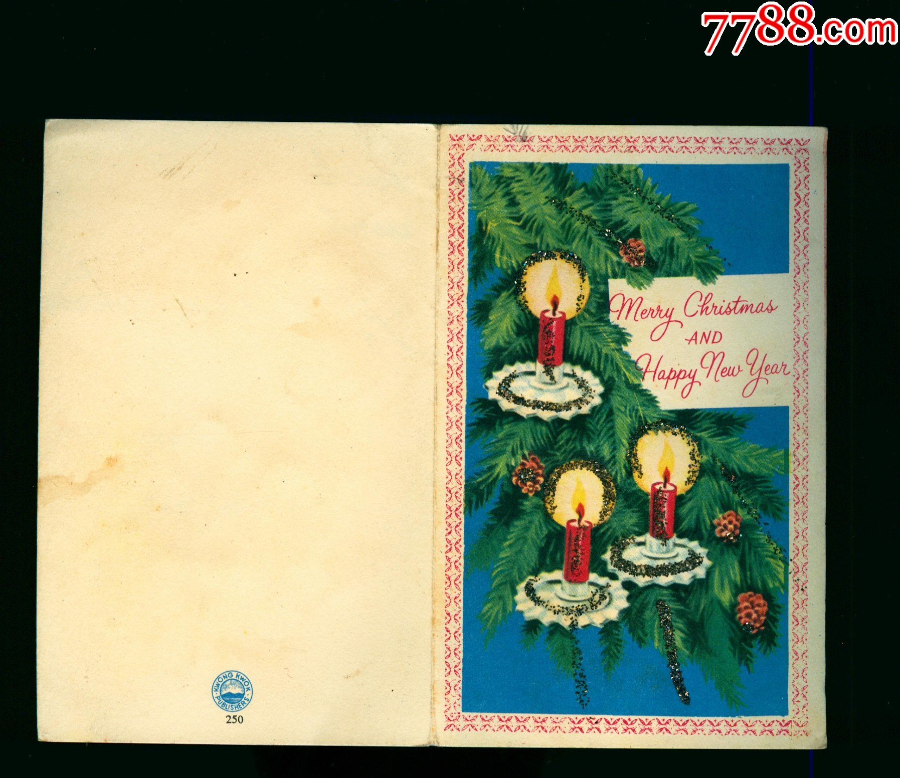 五六十年代贺卡，展开尺寸29X15_贺卡_收藏用品专卖【7788收藏__收藏热线】