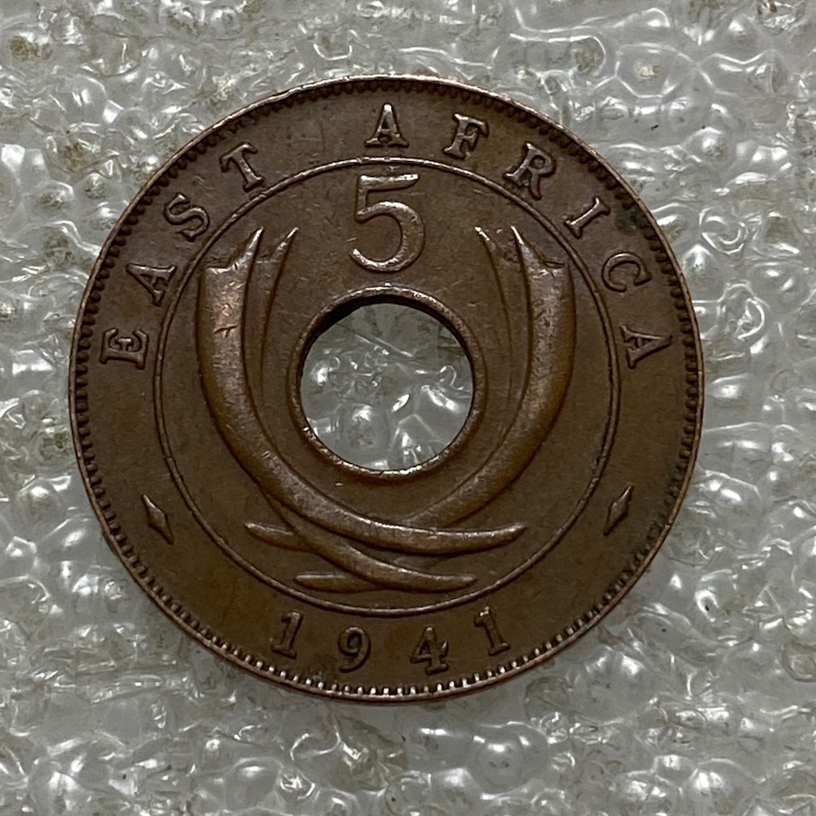 东非1941年5分铜币_外国钱币_字体图片_收藏价格_7788印章收藏