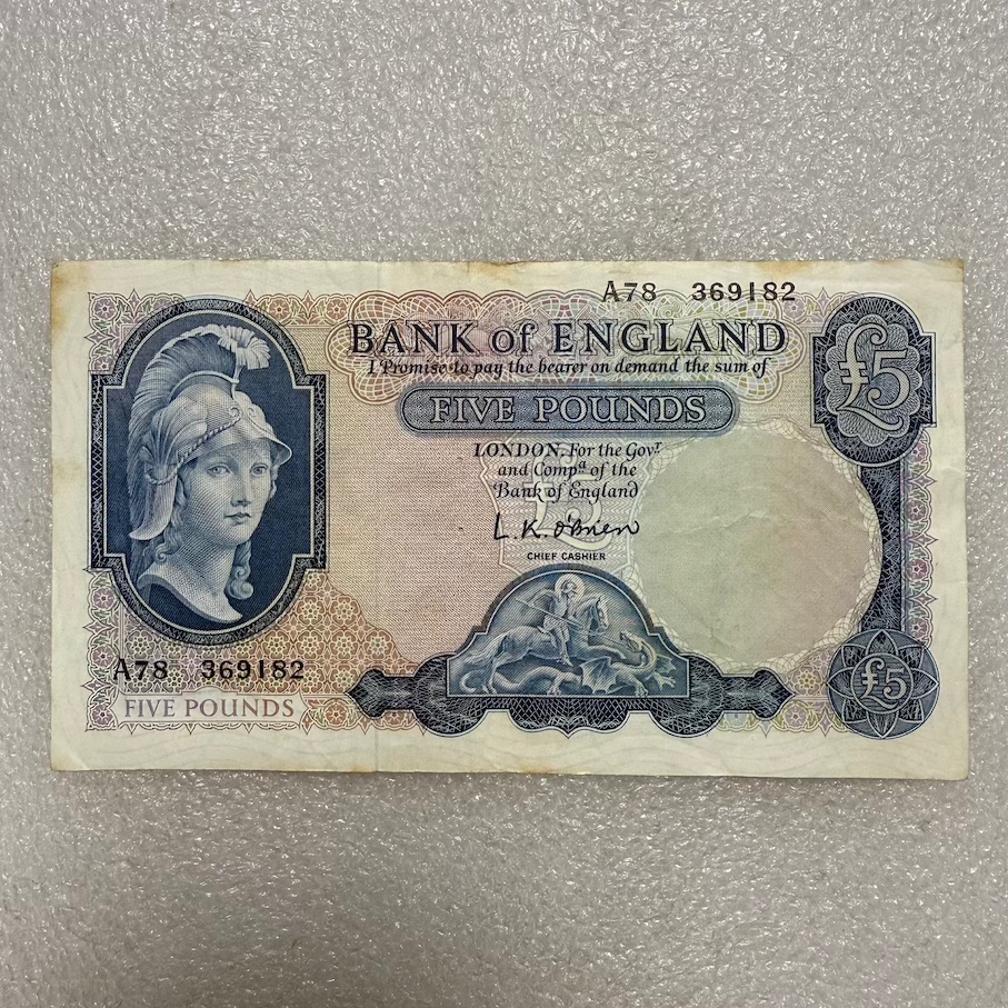 英国1957年5镑纸币-价格:200元-se107005936-外国钱币-零售-7788收藏__收藏热线