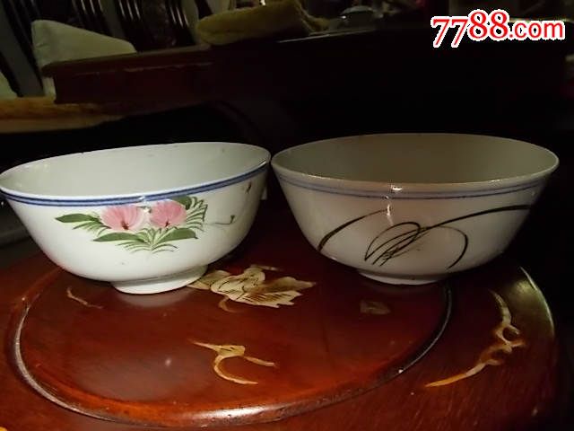 民国广东大浦兰菊釉下碗12.5cm*7cm*5cm-价格:120元-se34954639-青白瓷/影青瓷-零售-7788收藏__收藏热线