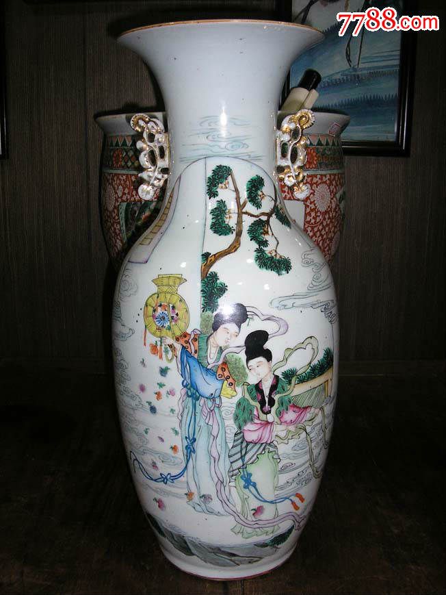 民国名家邹伦珠粉彩仙女散花人物300件大瓶_旧瓷器_缘不藏倦斋【7788收藏__收藏热线】