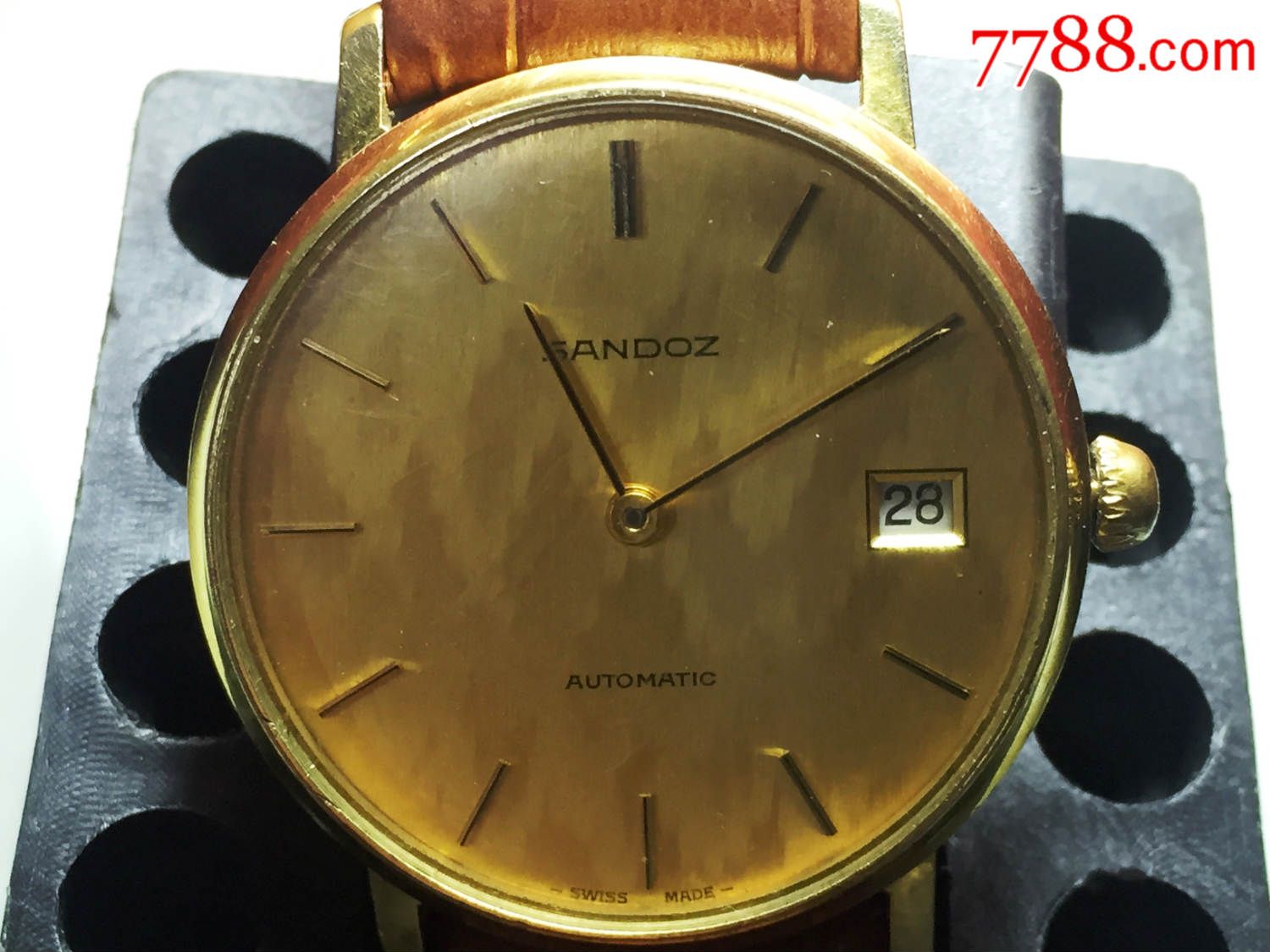 瑞士山度士SANDOZ鍍金盤面及外殼2824机芯-价格:980元-se36303895-手表/腕表-零售-7788收藏__收藏热线