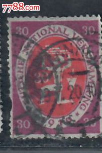 1919年德国邮票30pf旧一枚-价格:2元-se36422884-欧洲邮票-零售-7788收藏__收藏热线