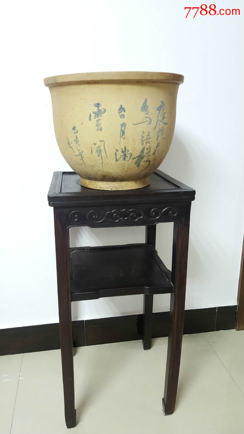 民国1935年摆陶花盆直径37高28【有一下磕注意看图】大刀勿扰-价格:7999元-se46054844-白陶-零售-7788收藏__收藏热线